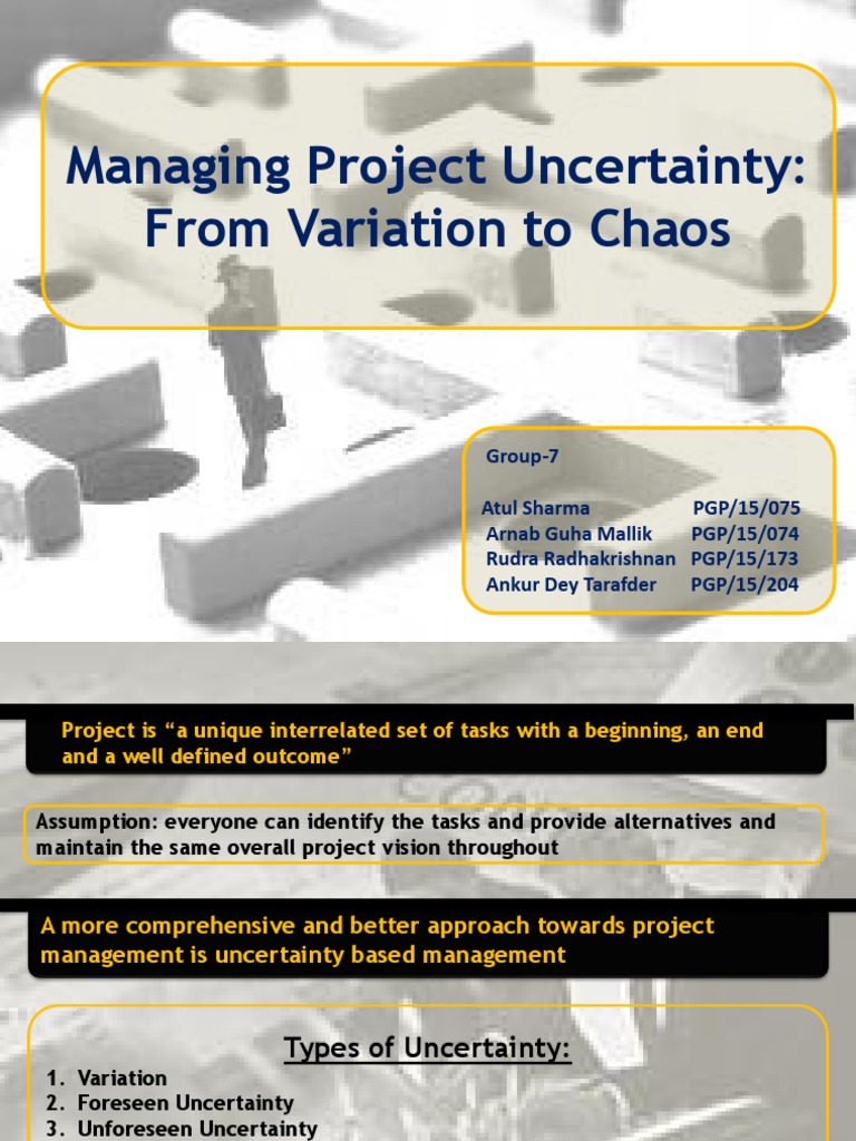 Project Management - Managing Project Uncertainty - From Variation To ...
