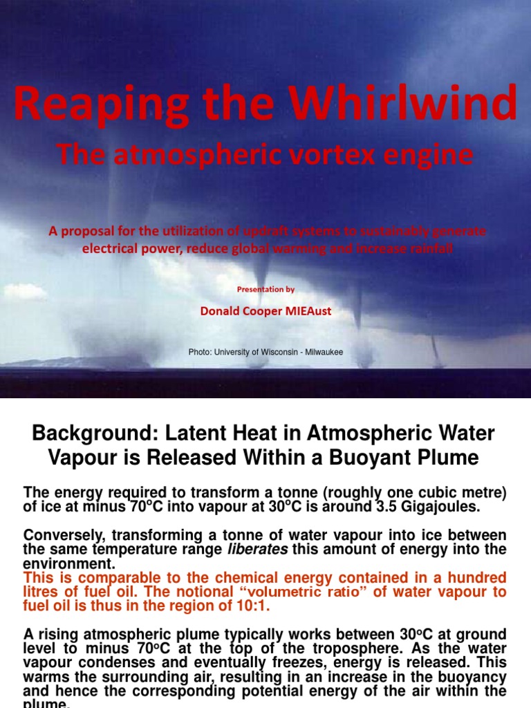 Atmospheric Vortex Engine | PDF | Water Vapor | Atmosphere Of Earth