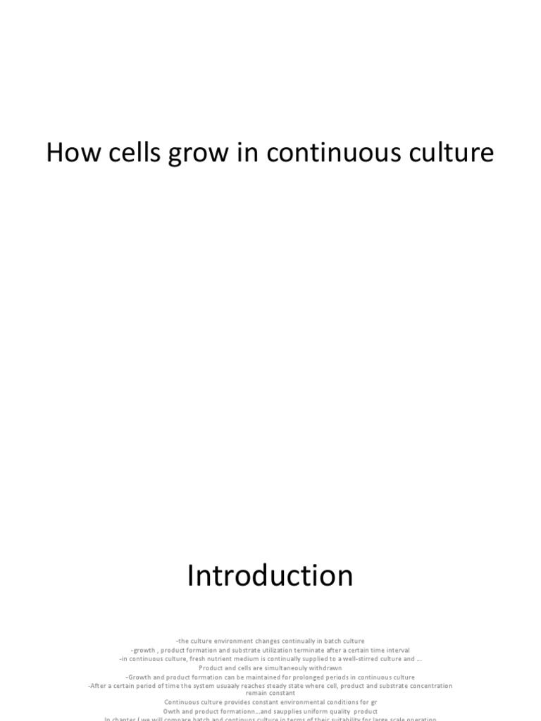 Continuous Cell Culture Systems Explained | PDF | Science & Mathematics