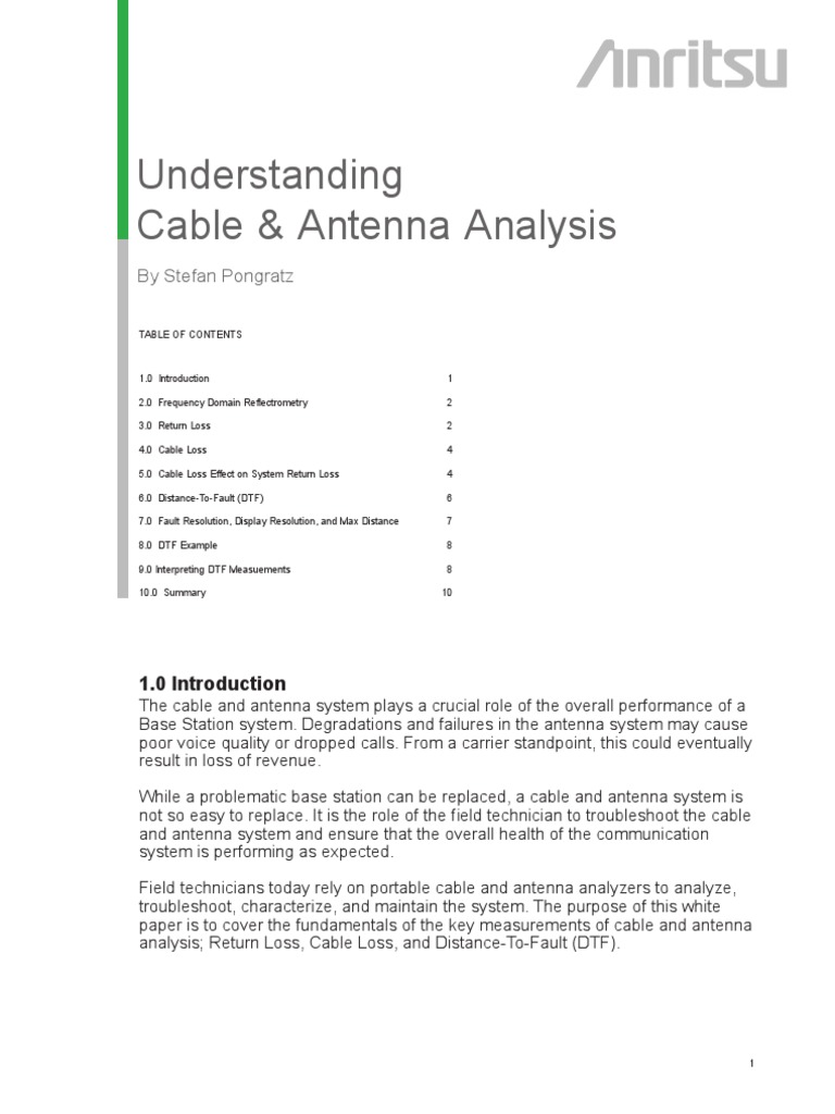 Cable & Antenna Analysis | PDF