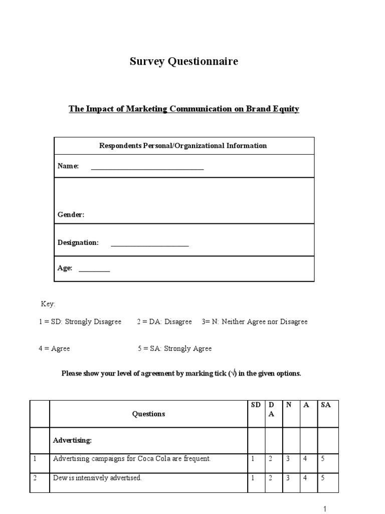 Likert Scale Questionnaire | PDF