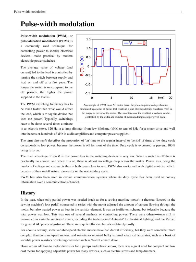 Pulse Width Modulation Pdf Pdf Electromagnetism Electricity