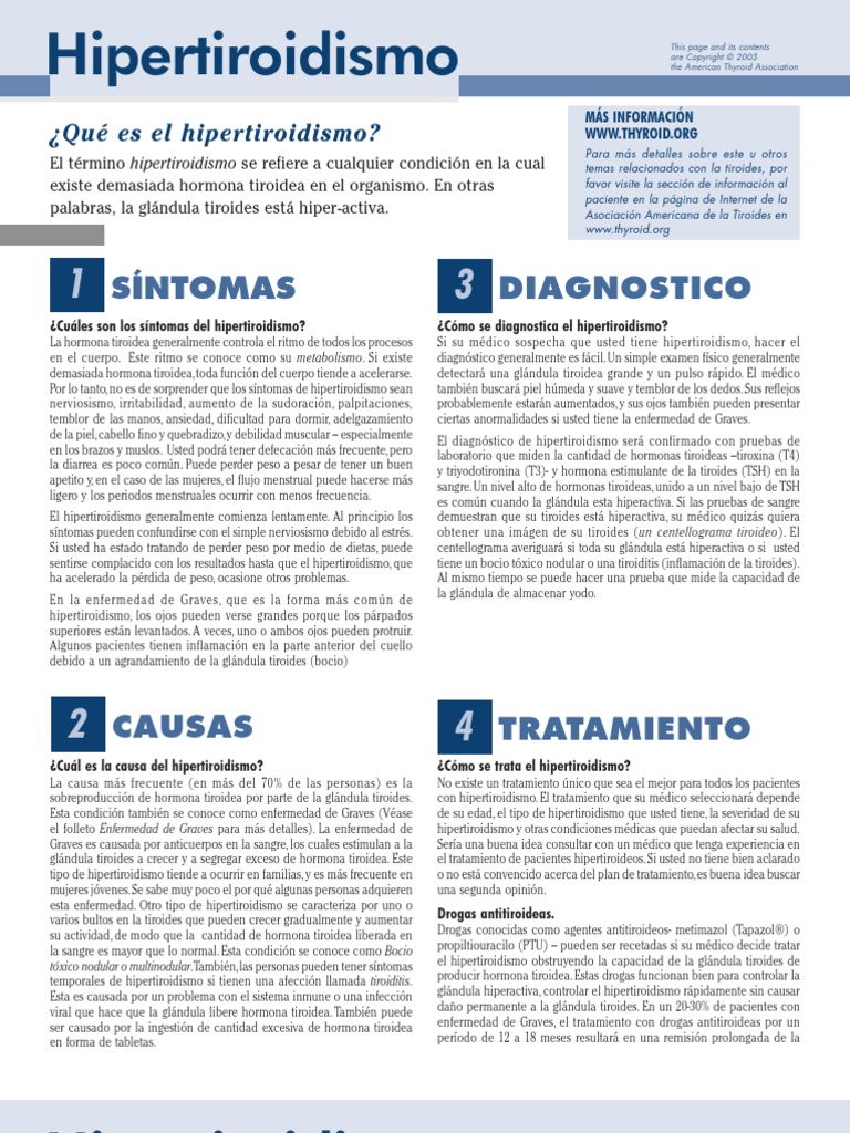 Folleto Hipertiroidismo Pdf Hipertiroidismo Tiroides