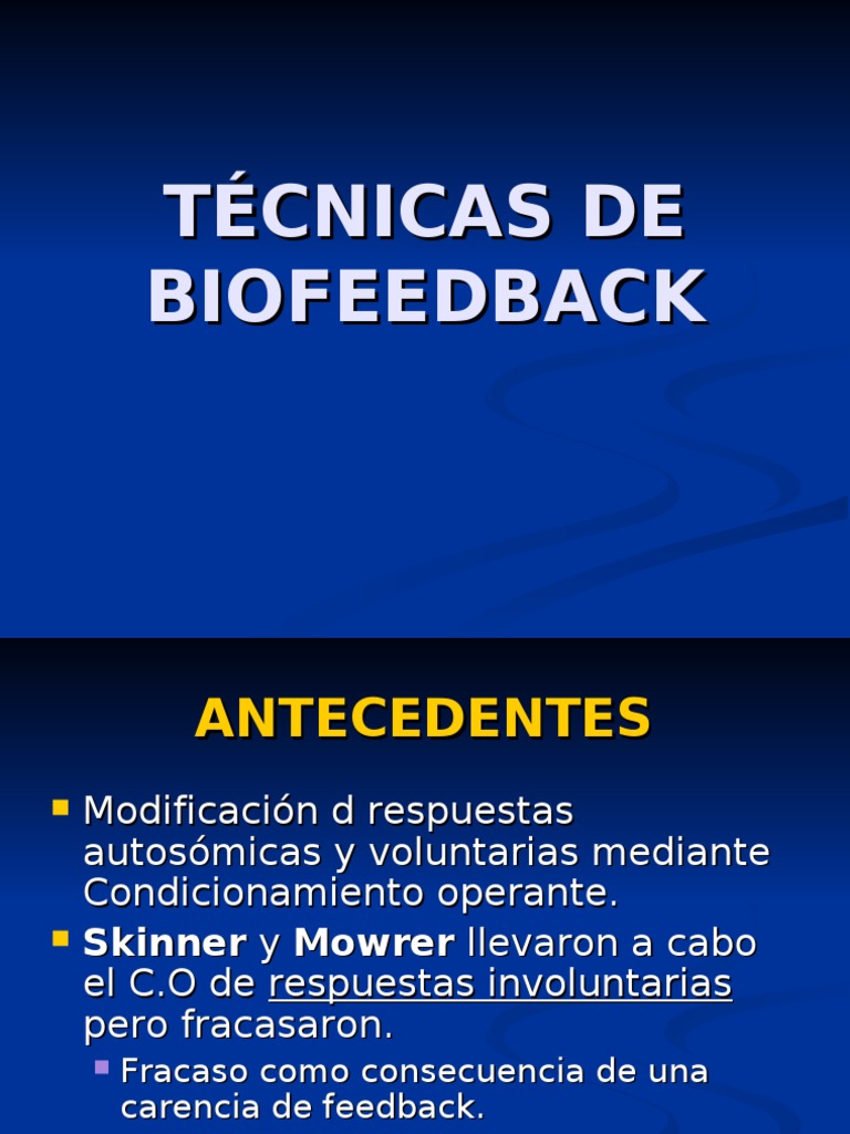 Técnicas de Biofeedback | PDF | Realimentación | Aprendizaje