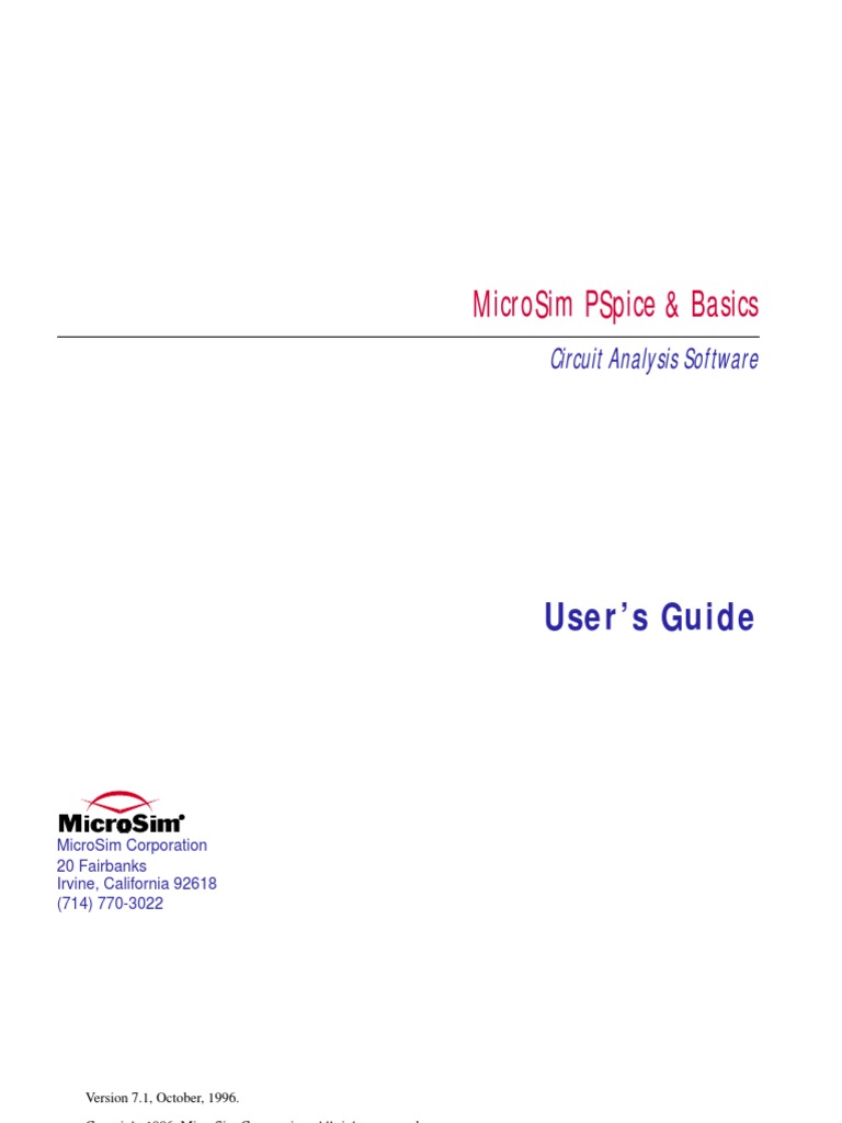 Microsim Pspice & Basics: User'S Guide | PDF
