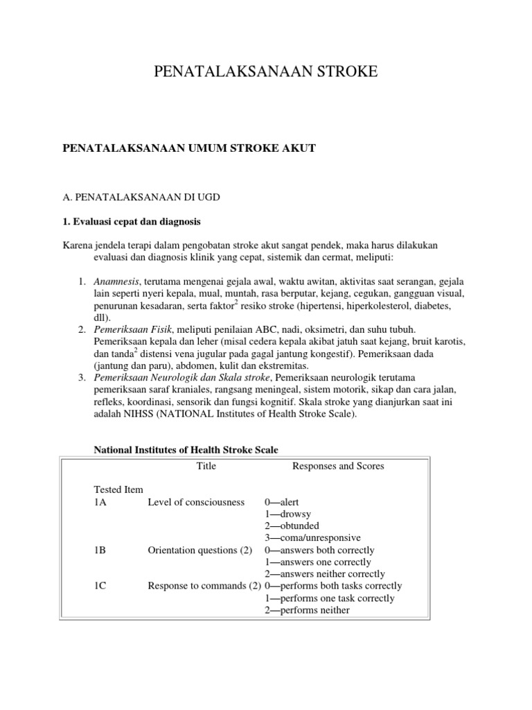 Penatalaksanaan Stroke | PDF