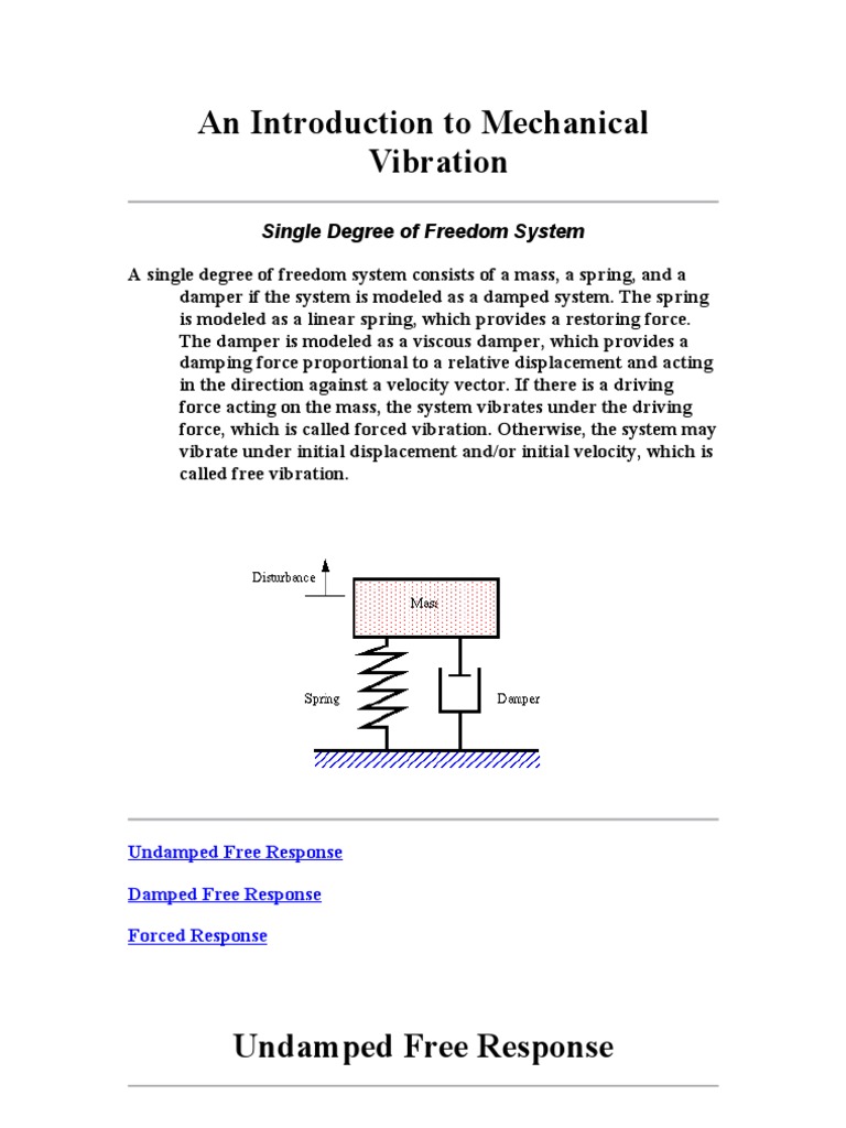 An Introduction To Mechanical Vibration | Download Free PDF | Classical Mechanics | Mechanical ...