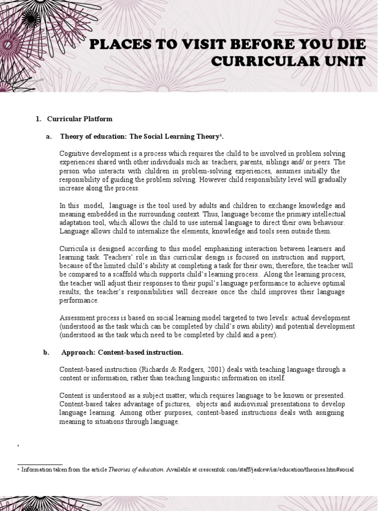 Curricular Unit Course Design and Methodology For Secondary School ...