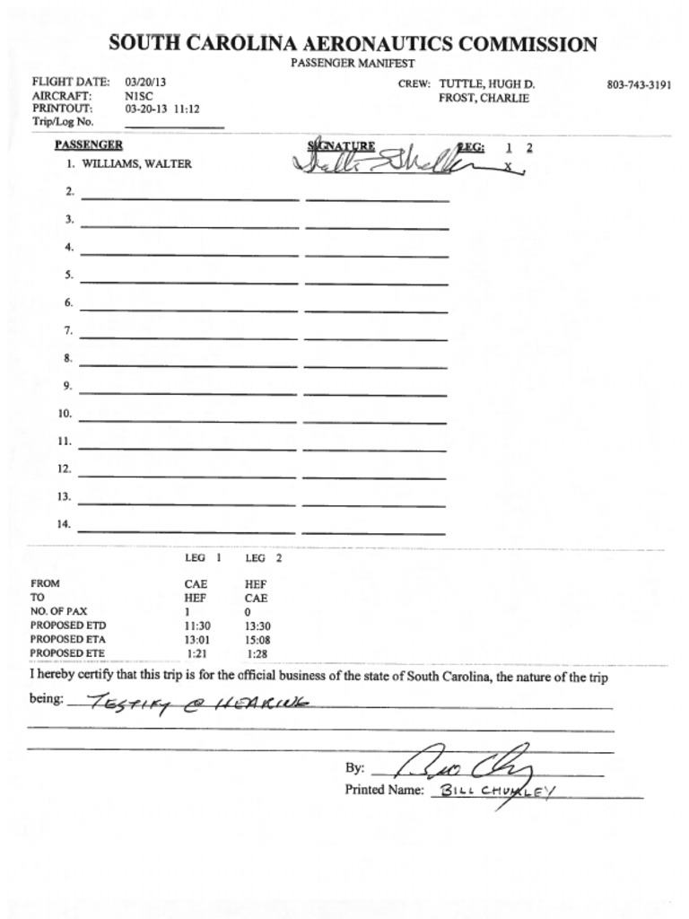 Passenger Manifest | PDF