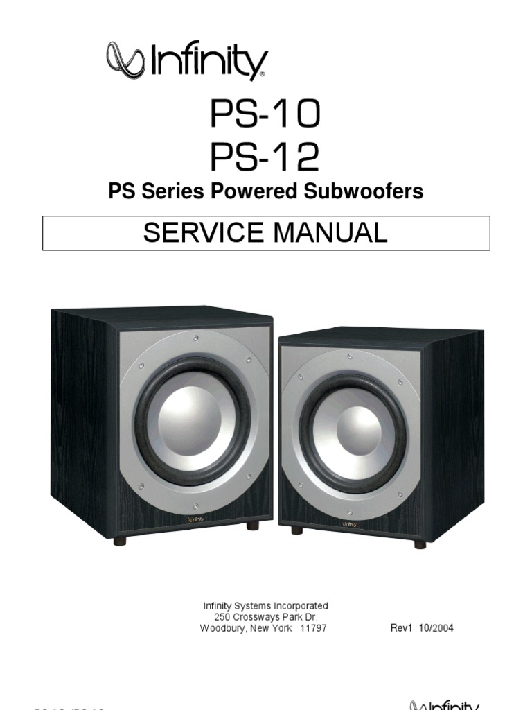 Infinity Ps-10 12 Service Manual | PDF | Amplifier | Loudspeaker