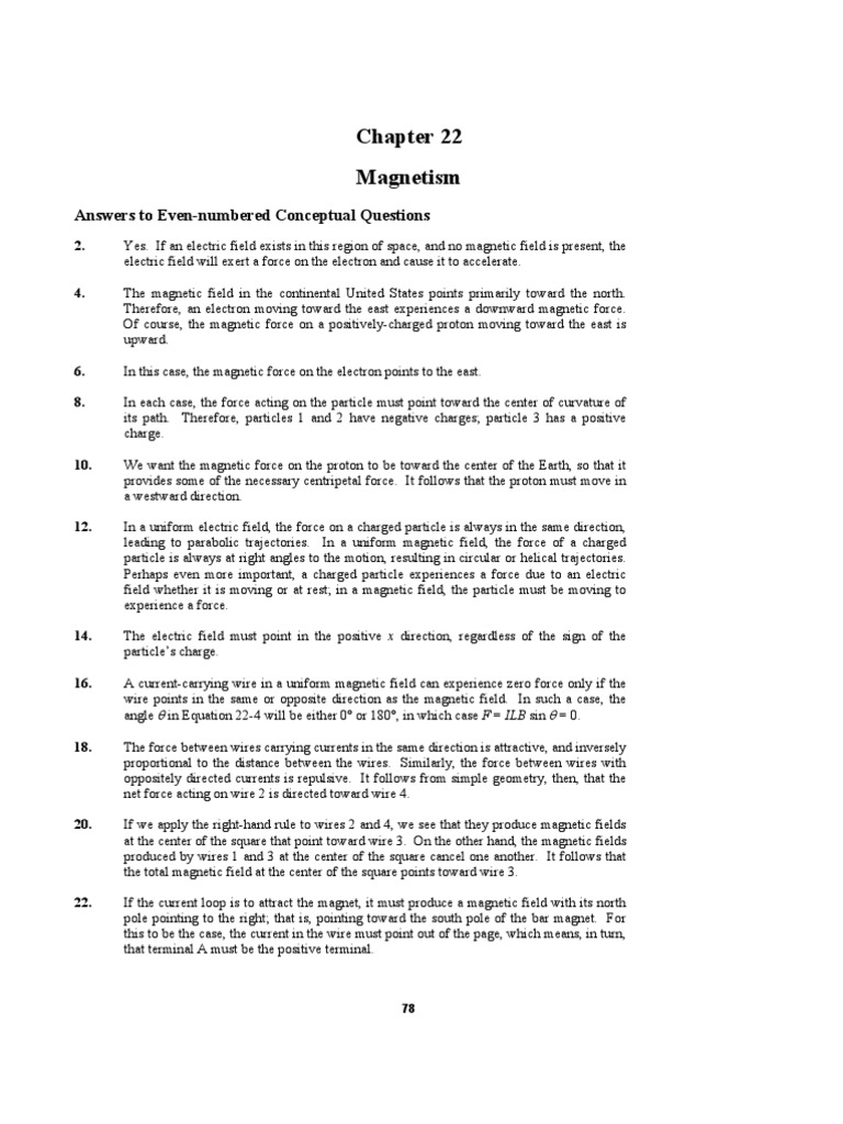 ch22 Physics Solutions | PDF | Magnetic Field | Electric Field