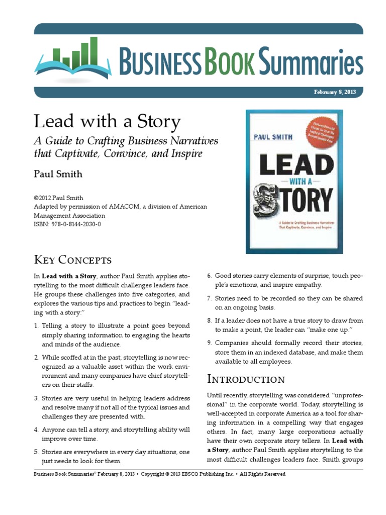 Lead With A Story | PDF | Storytelling | Leadership