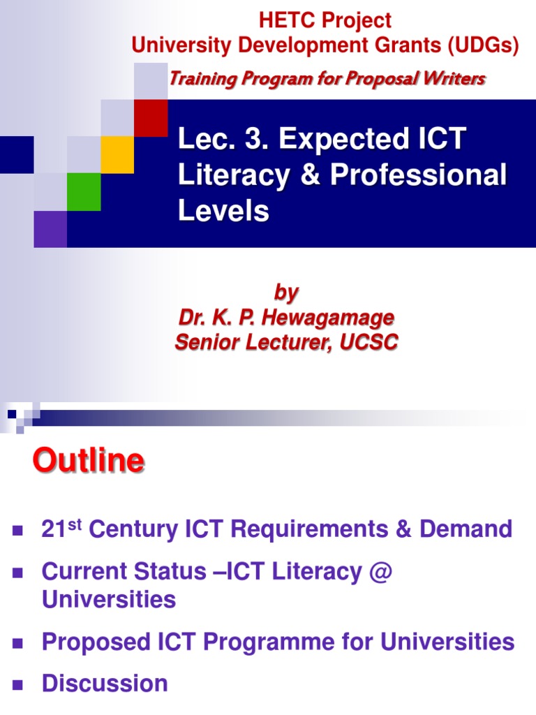 Lec 3. Expected IT Proficiency Levels by Dr. KPH | PDF | Professional ...