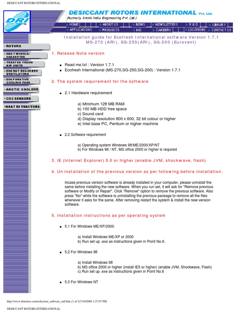 Ecofresh Software Install Guide | PDF | Installation (Computer Programs ...