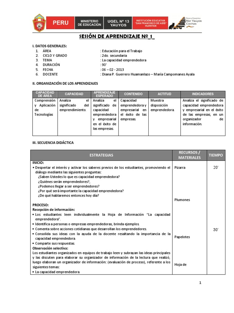 Sesión EPT - IESFA | PDF | Aprendizaje | Maestros