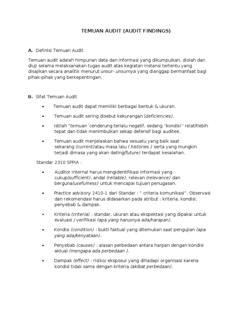 Temuan Audit | PDF