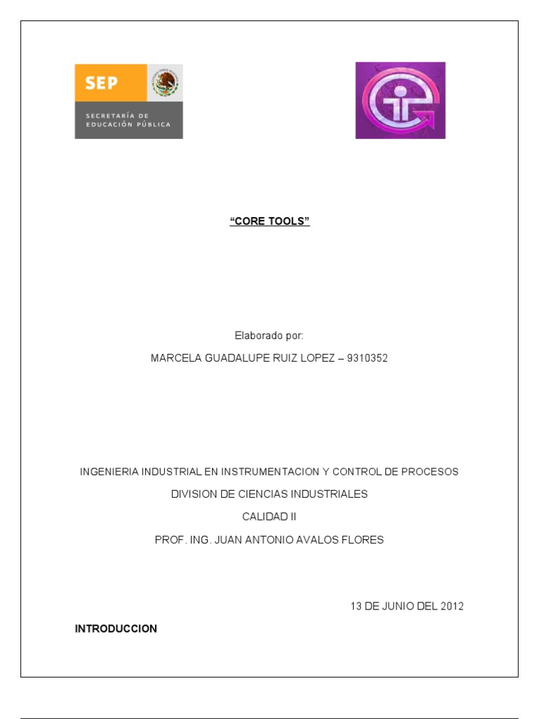 Core Tools | PDF | Producción y fabricación | Fabricación e ingeniería
