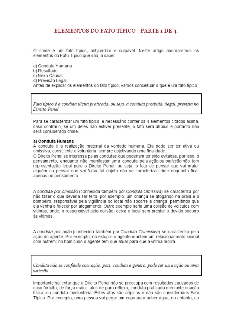 Elementos Do Fato Típico | PDF