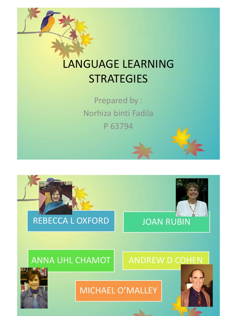 Language Learning Strategies Overview | PDF | English As A Second Or ...