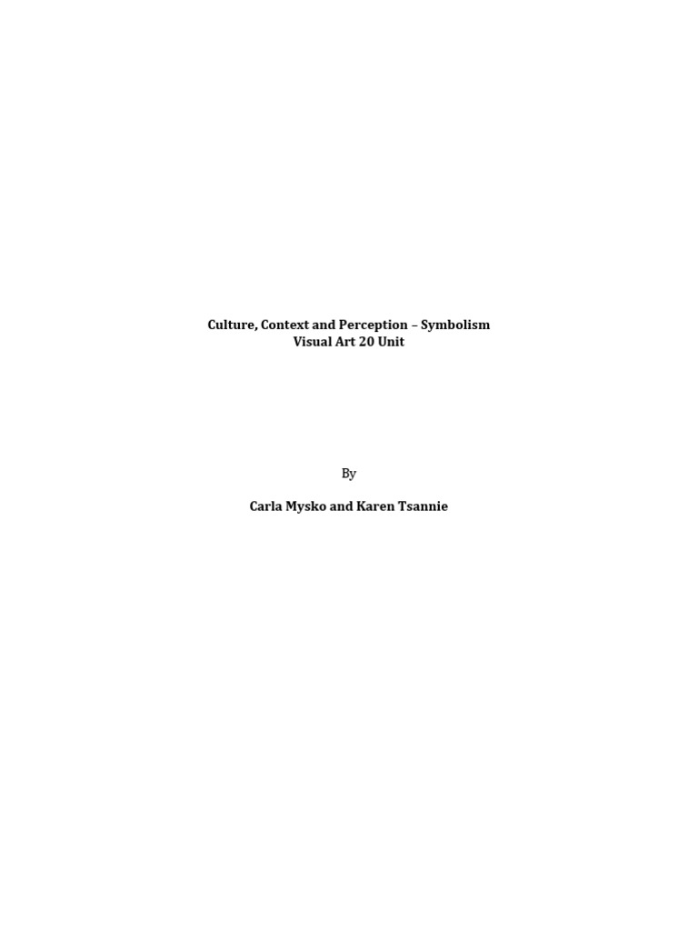Culture and Symbolism Lesson Plan | PDF | Art History | Educational ...