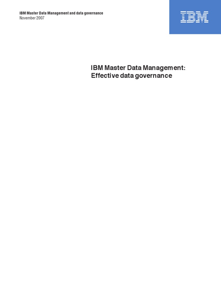 MDM Data Governance | PDF