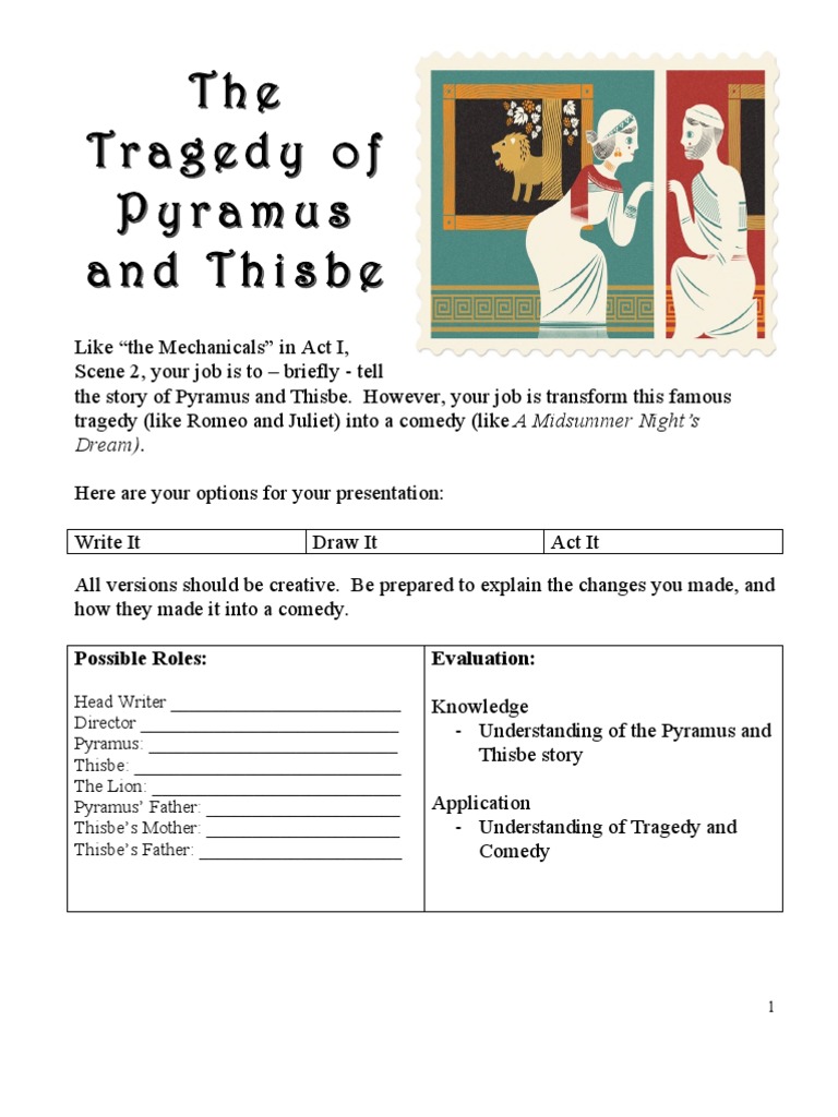 Comedy Adaptation of Pyramus and Thisbe | PDF | Poetry | General Fiction