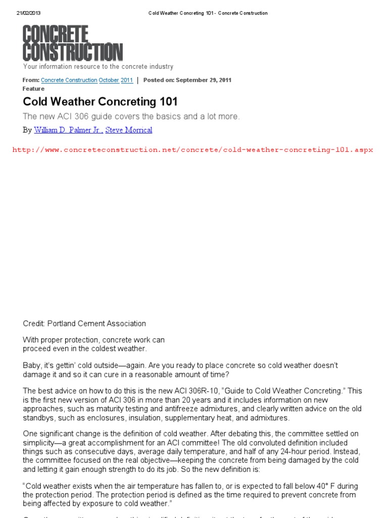 Cold Weather Concreting 101 - Concrete Construction.pdf | Concrete | Hvac Cold Weather Concreting 101 - Concrete Construction.pdf | Concrete | Hvac