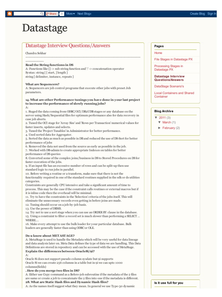Datastage Interview Questions | PDF | Shell (Computing) | Computer File