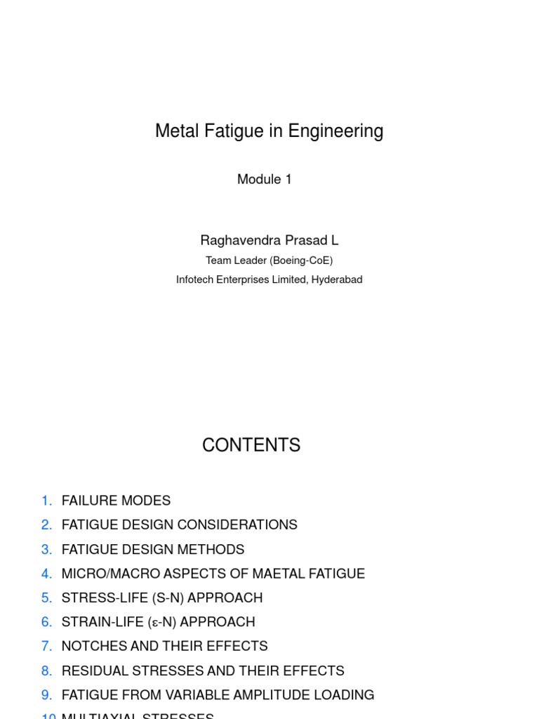 Understanding Metal Fatigue in Engineering | PDF | Technology & Engineering