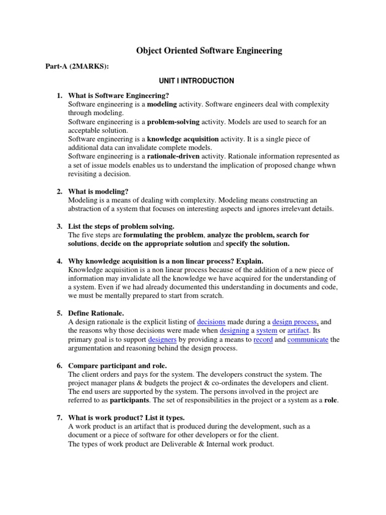 Object Oriented Software Engineering | PDF | Class (Computer Programming) | Unified Modeling ...