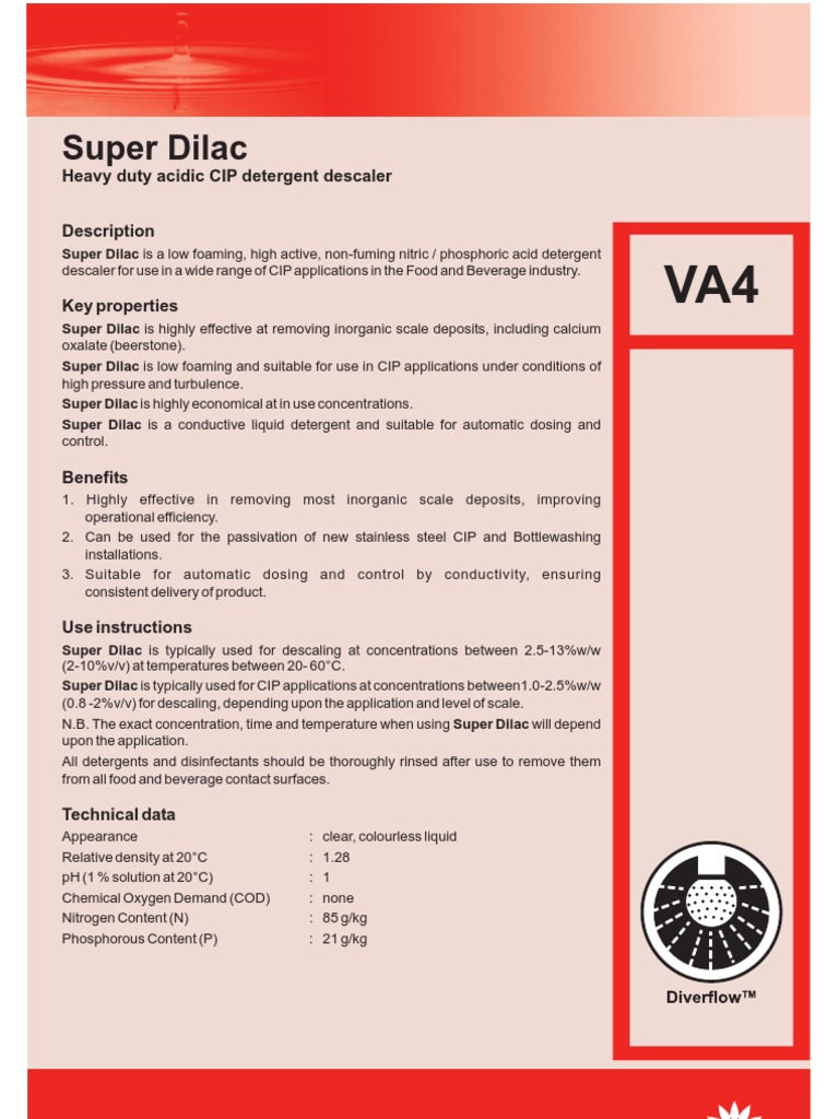Super Dilac VA 4 | PDF | Nitric Acid | Chemistry