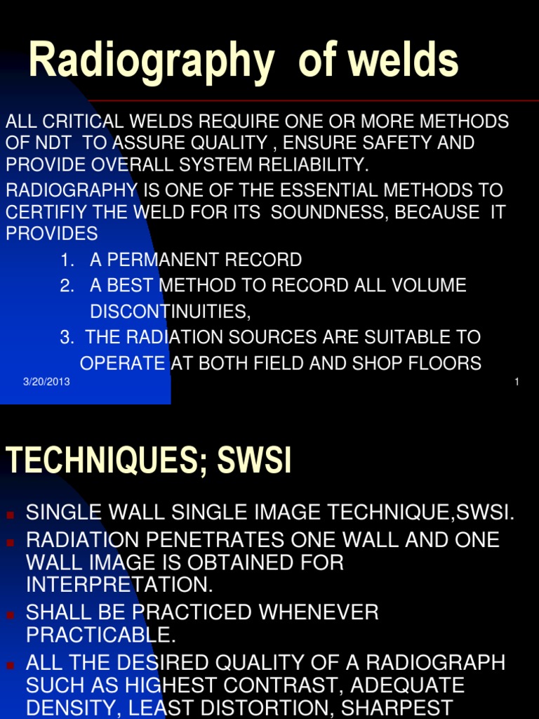 Weld Radiography Techniques Overview | PDF | Optics | Electromagnetic ...
