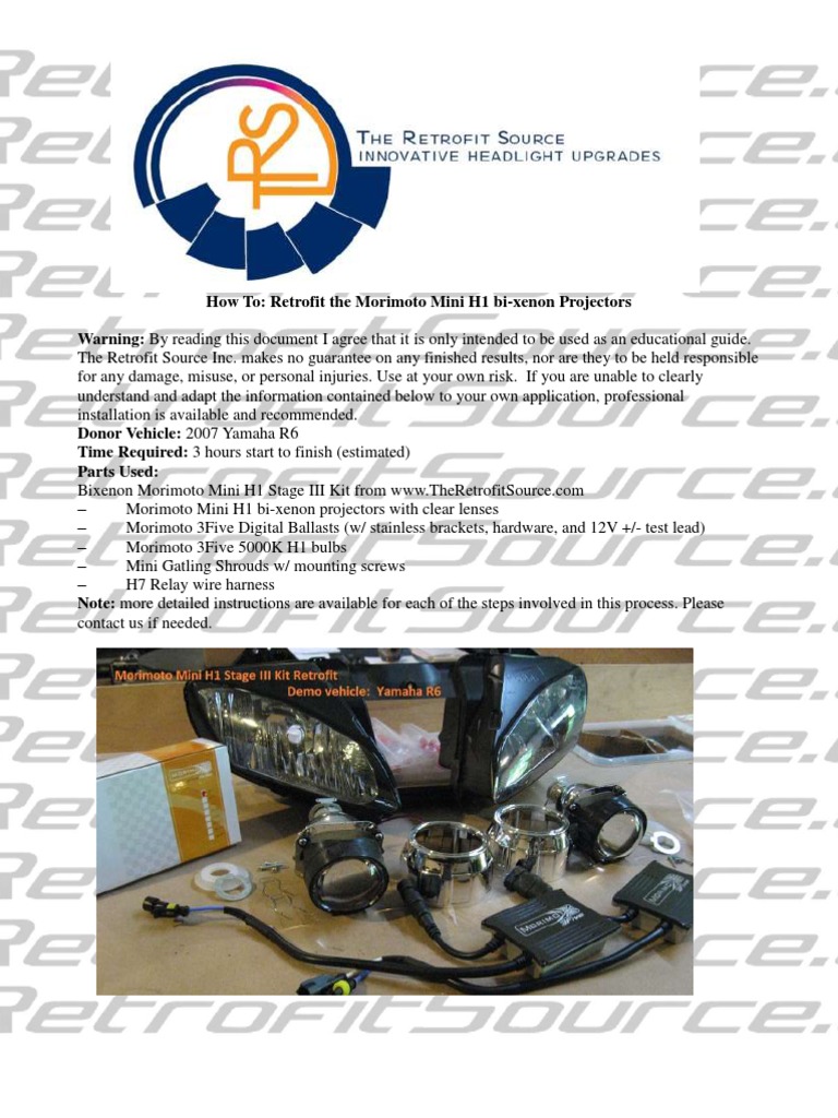 Morimoto Mini H1 Retrofit | PDF | Headlamp | Manufactured Goods