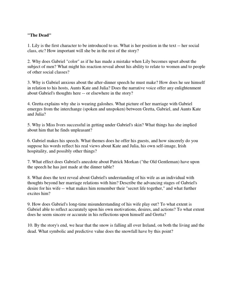 Analysis of Themes in "The Dead" | PDF | General Fiction