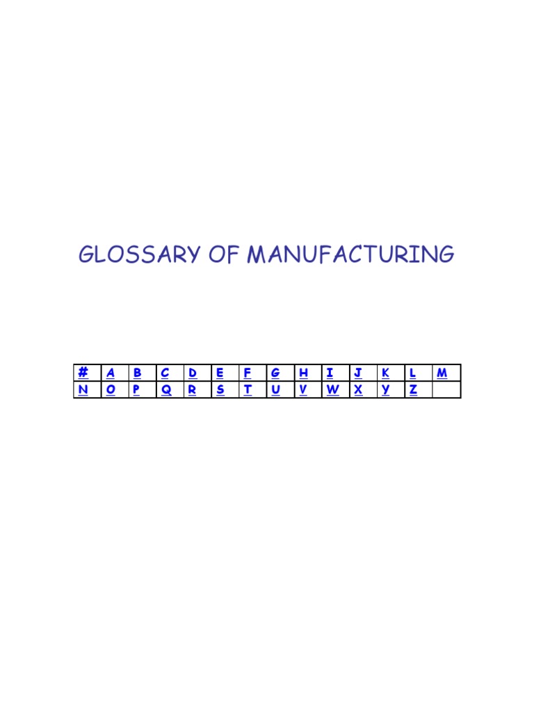 Glossary of Manufacturing | Download Free PDF | Bankruptcy | Futures ...