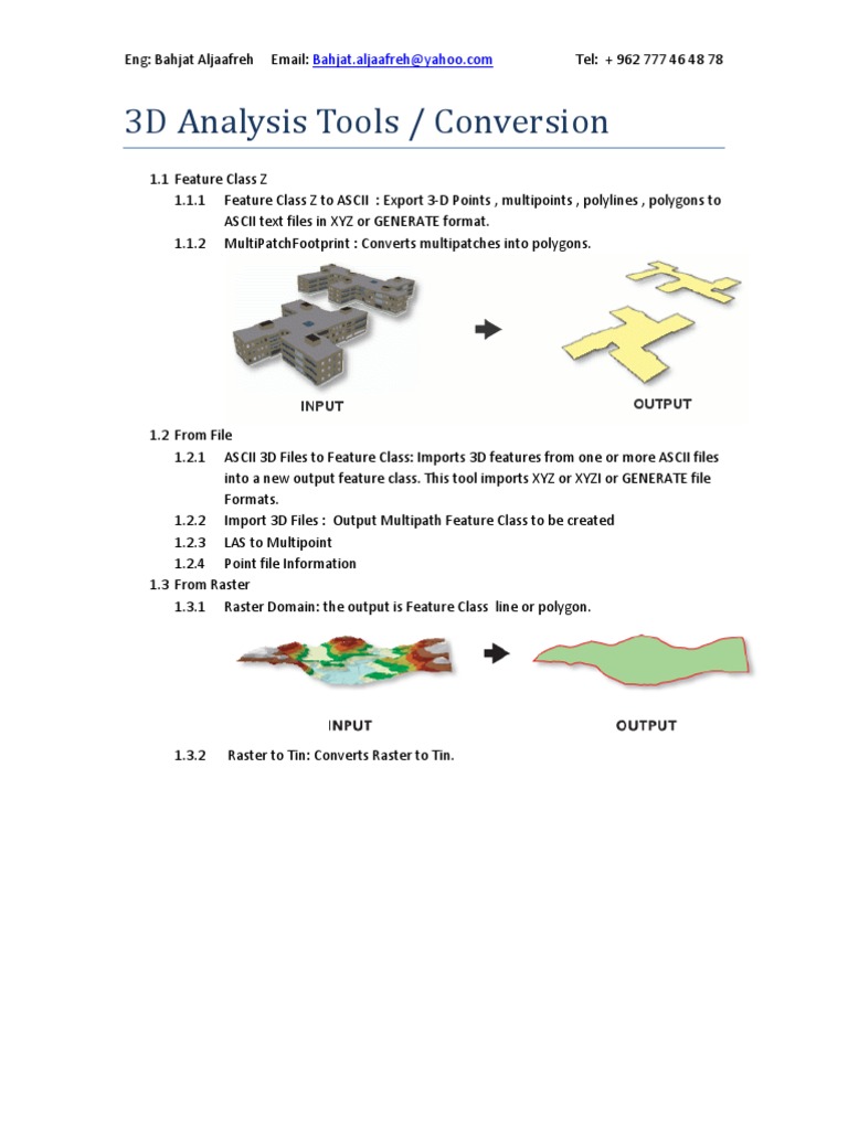 3 D Analysis Tools Conversion | PDF | Interpolation | Contour Line