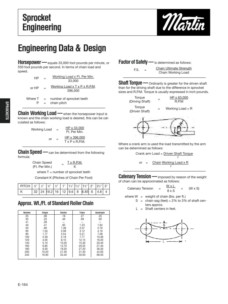 Martin Sprocket Calculation | PDF | Horsepower | Torque