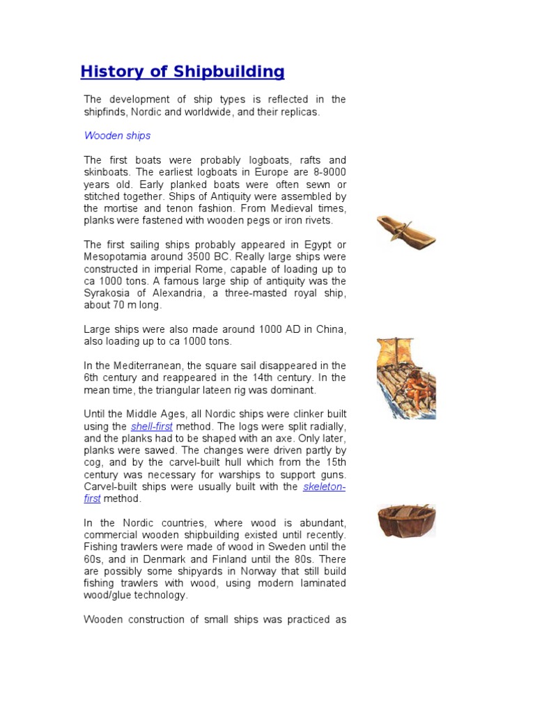 History of Shipbuilding | PDF | Shipbuilding | Ships