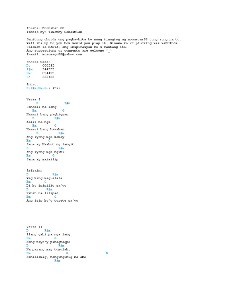 Torete Guitar Chords