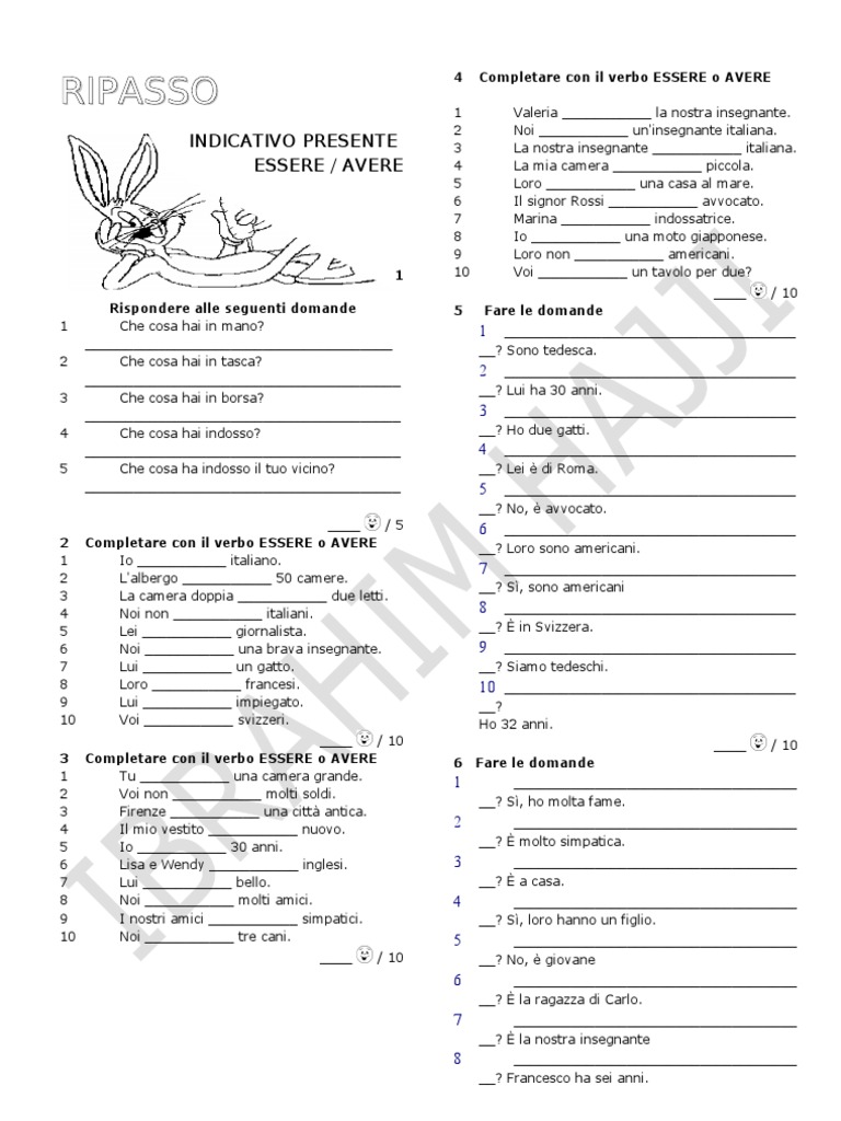 Esercizi Per Il Ripasso | PDF