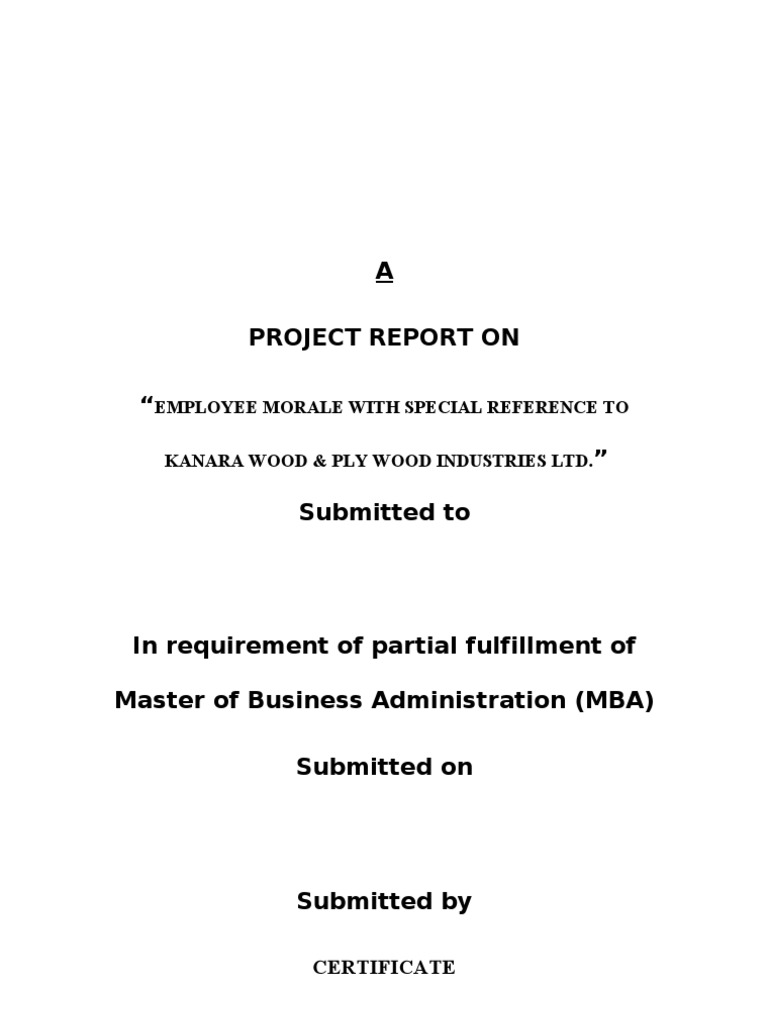 Employee Morale WRT Kanara Wood and Ply | PDF | Attitude (Psychology ...