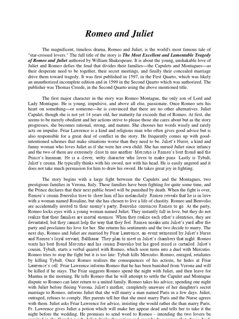 Romeo and Juliet | PDF | Characters In Romeo And Juliet | Juliet