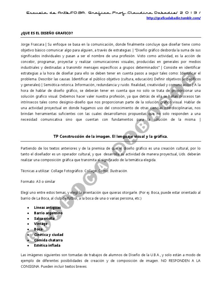 TP1 Lenguaje Visual y Gráfica 2013 | PDF | Diseño gráfico | Diseño