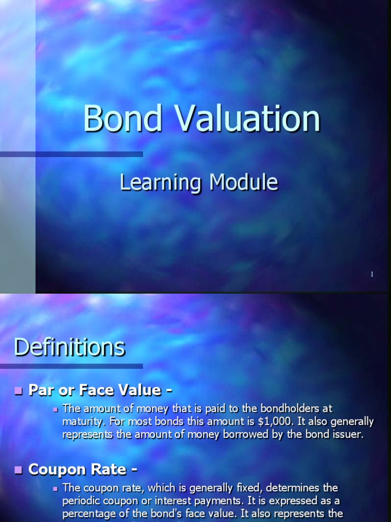 Bond Valuation Module | PDF | Bonds (Finance) | Time Value Of Money