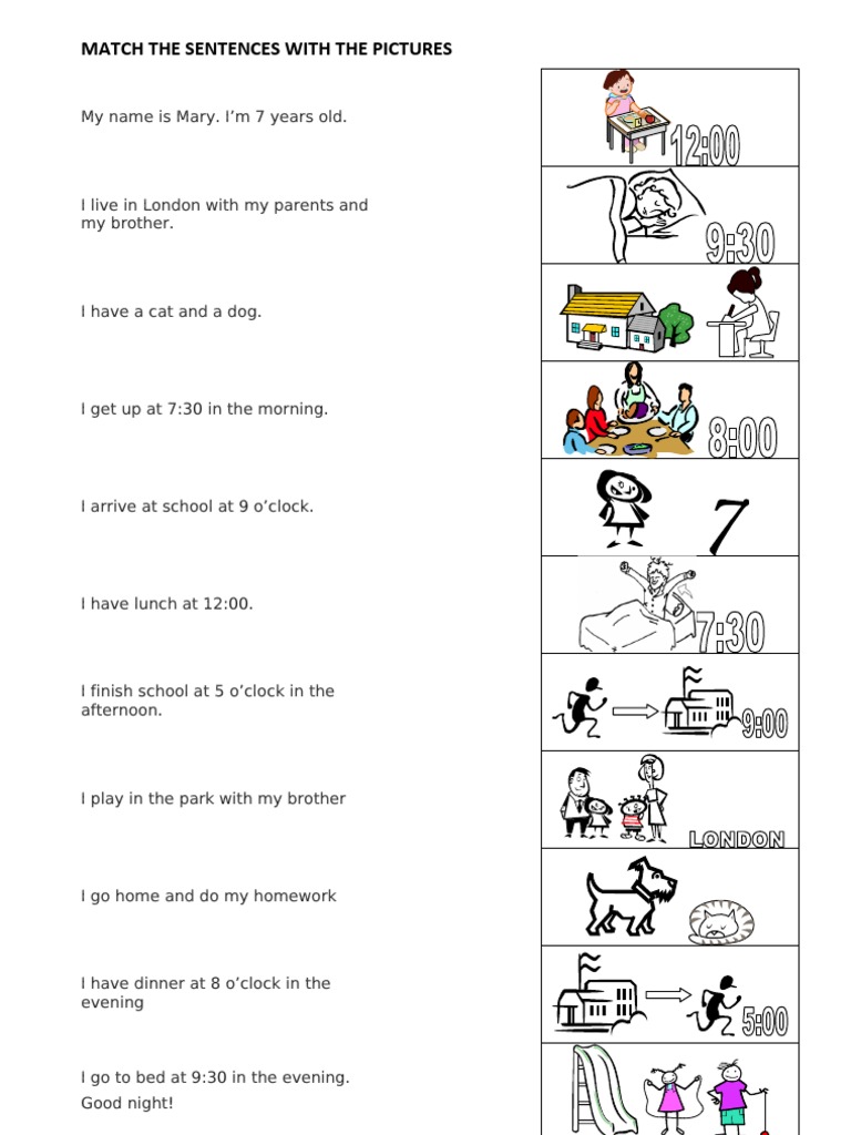 Daily Routine Sentences for Kids | PDF | Language Arts & Discipline