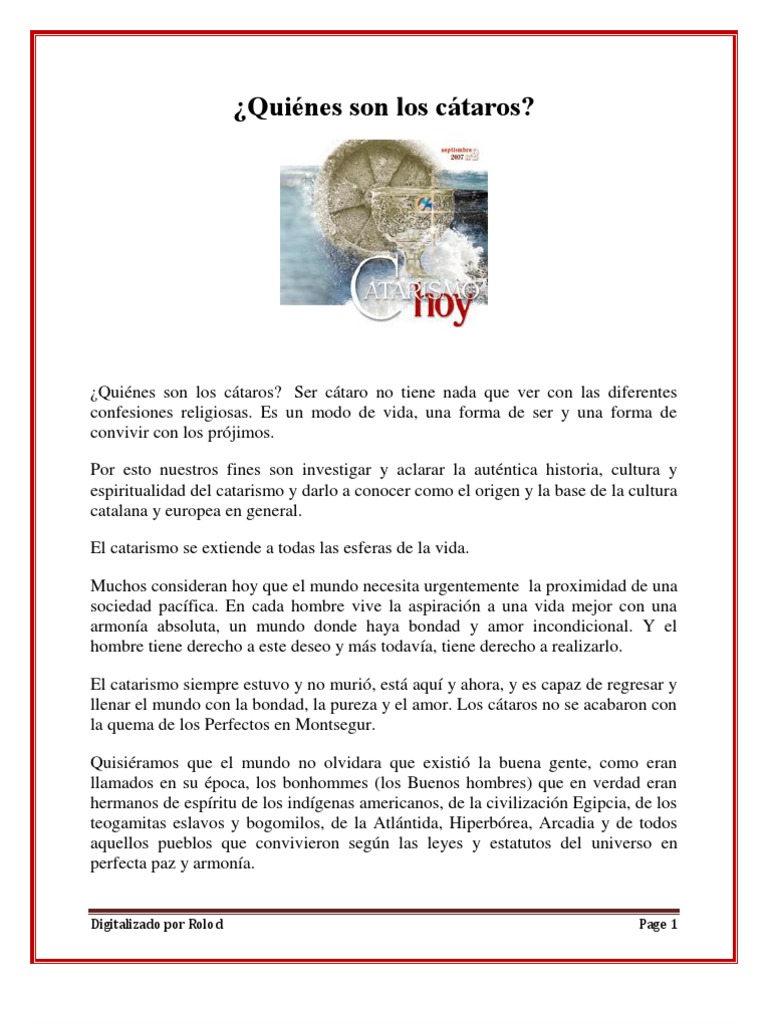 Quienes Son Los Cataros | PDF | Misticismo | Catarismo