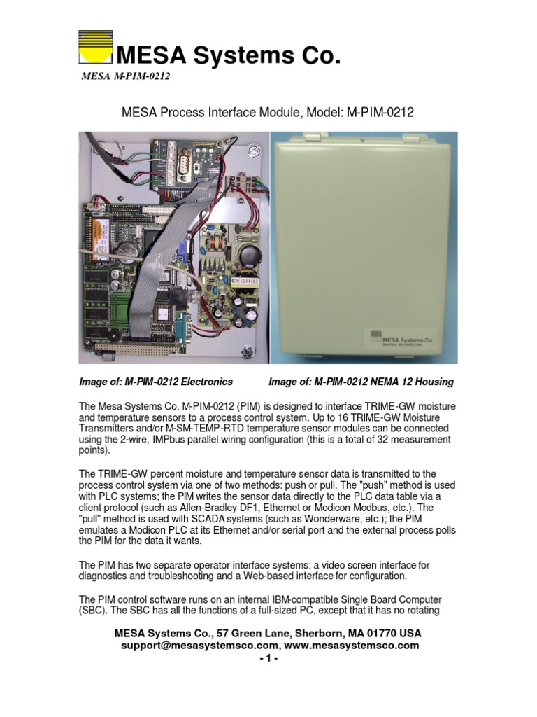 MESA Process Interface Module | PDF | Electrical Connector | Scada