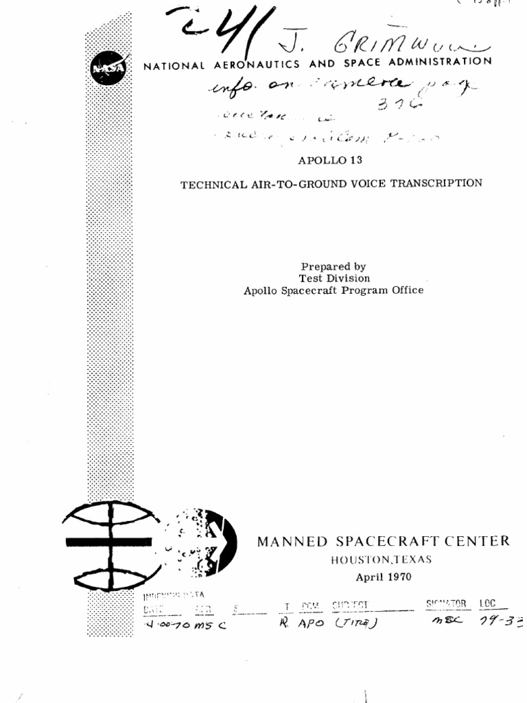 Apollo 13 Mission Transcript | PDF | Apollo Lunar Module | Apollo Program