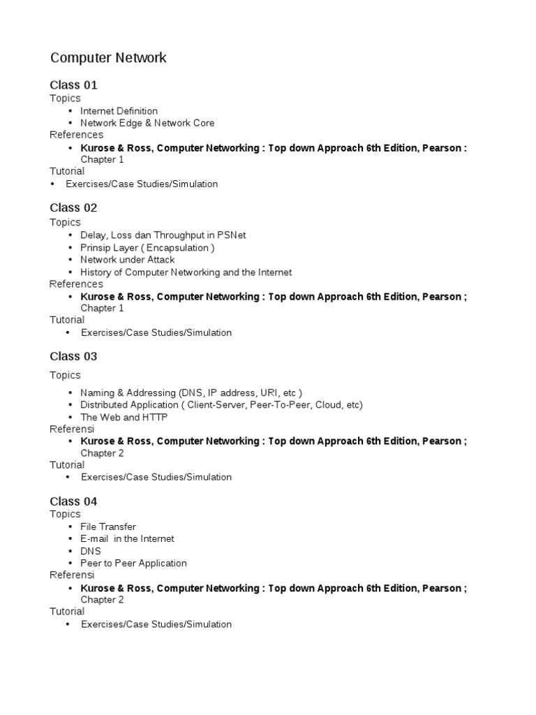Class Design - Computer Network | PDF | Computer Network | Digital ...