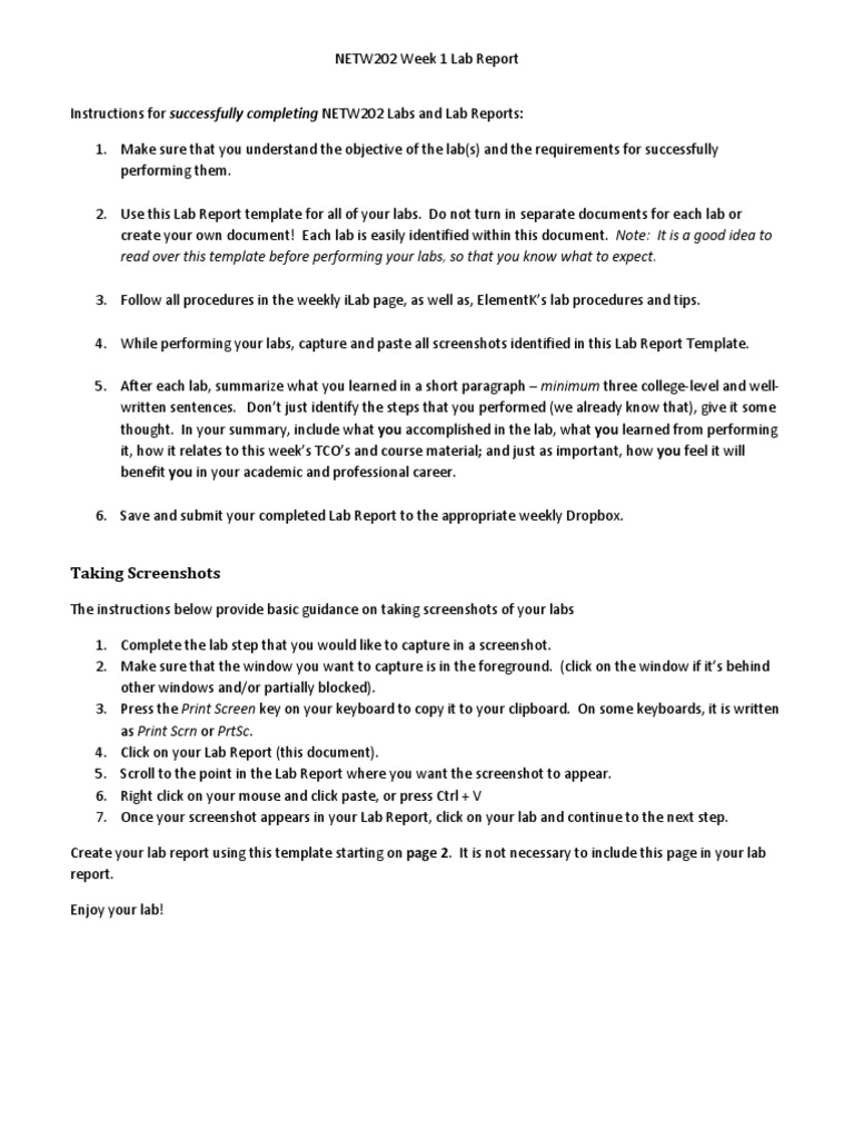 NETW202 Week 1 Labreport | PDF | Computer Architecture | Areas Of Computer Science